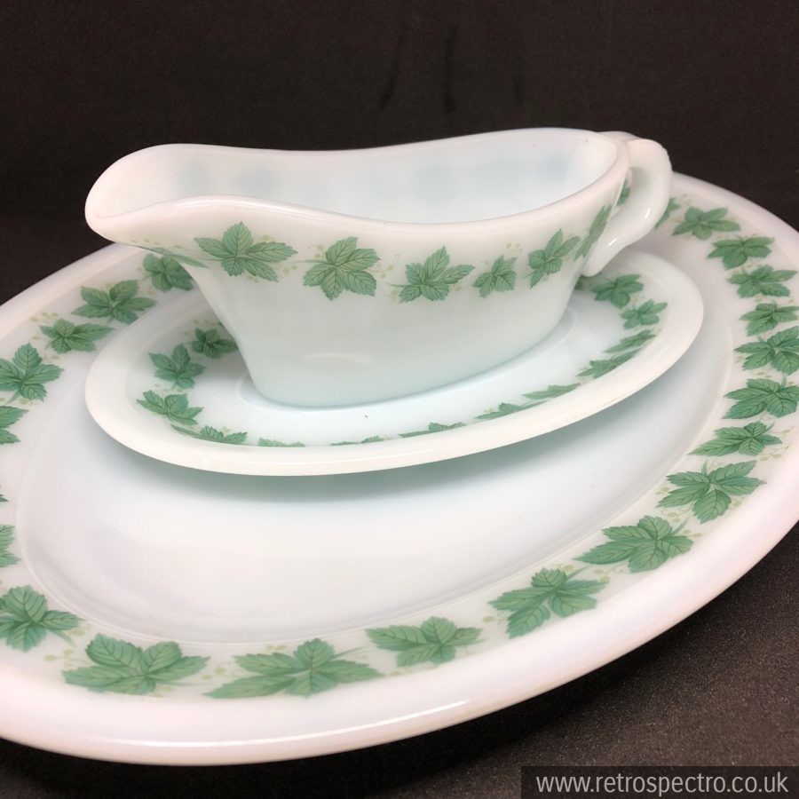 Phoenix Opalware Gravy Boat & Serving platter - RetroSpectro
