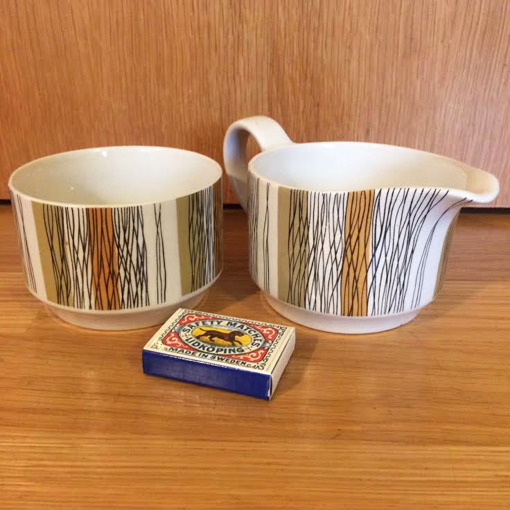 Midwinter Sienna Pattern Sugar Bowl & Milk Jug/Creamer - RetroSpectro