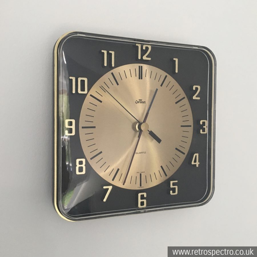 Brown And Gold Coronet Wall Clock - RetroSpectro