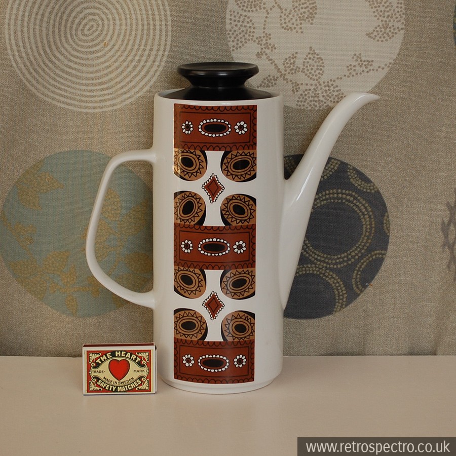 J&G Meakin Maori Coffee Pot - RetroSpectro