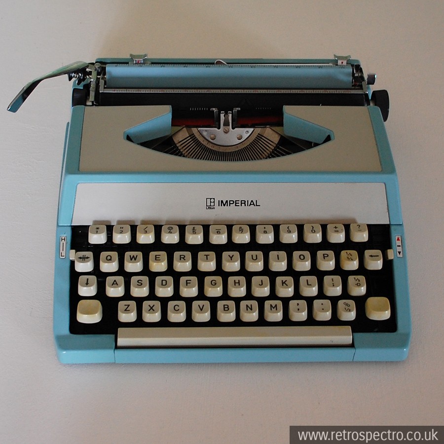 Light Blue Typewriter - RetroSpectro
