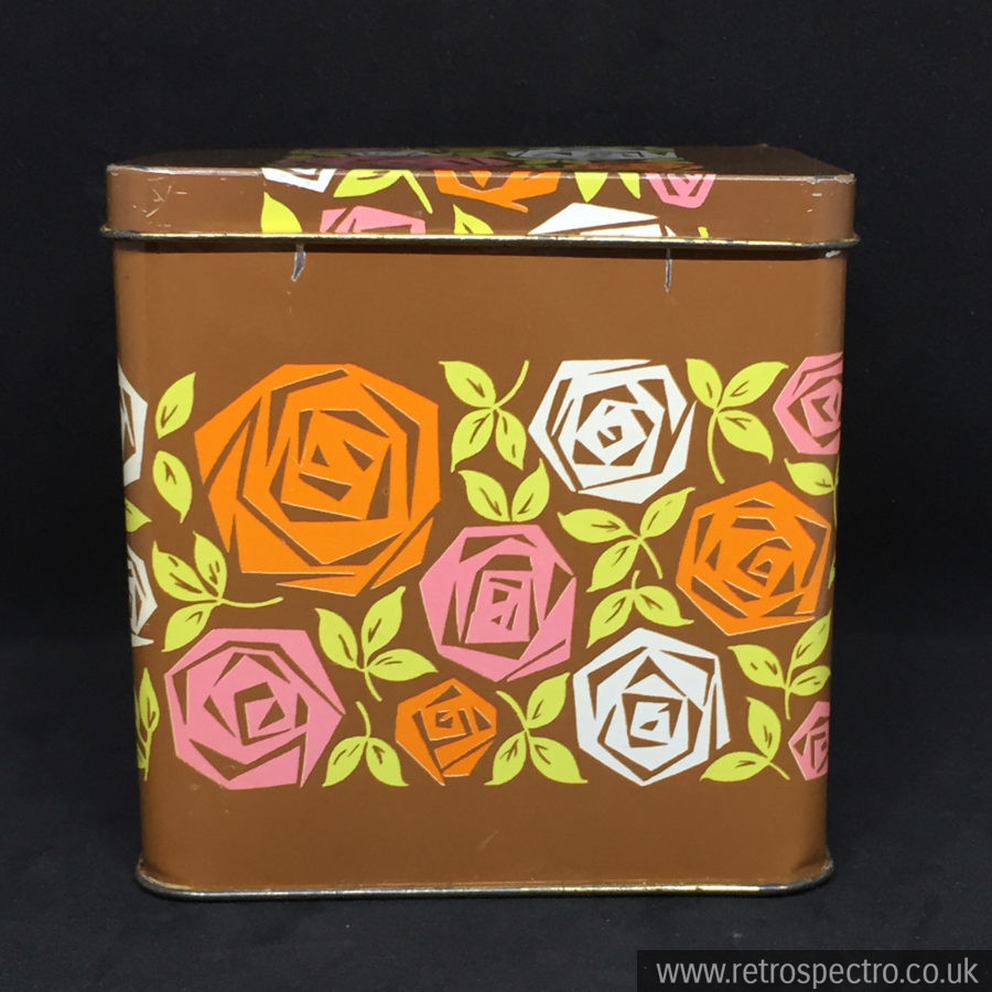 Storage Tin With Flower Pattern - RetroSpectro