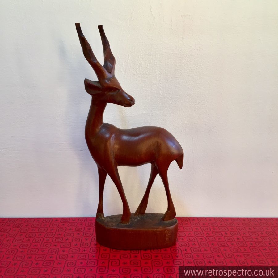 Wooden Antelope Figure - RetroSpectro