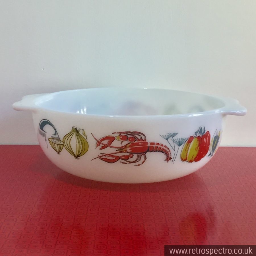JAJ Pyrex Lobster Pattern Casserole - RetroSpectro