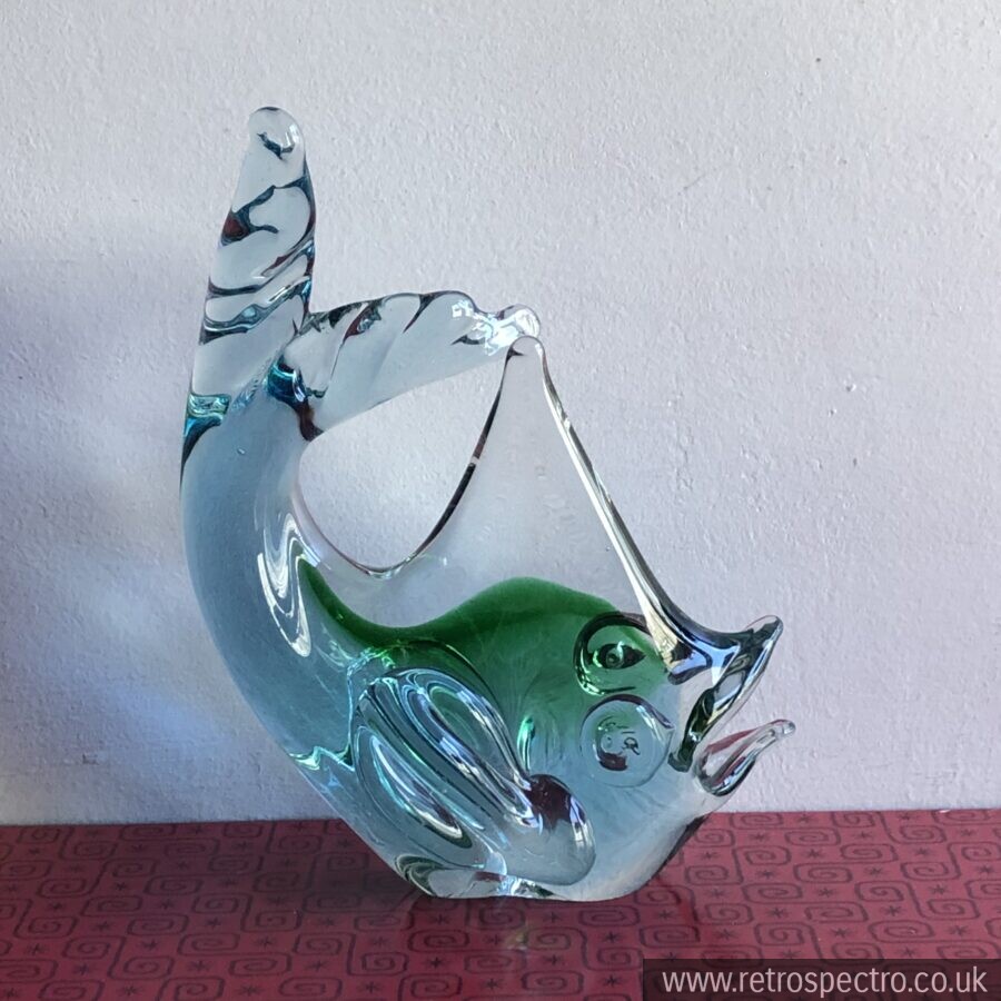 Glass Fish Paperweight Ornament - RetroSpectro