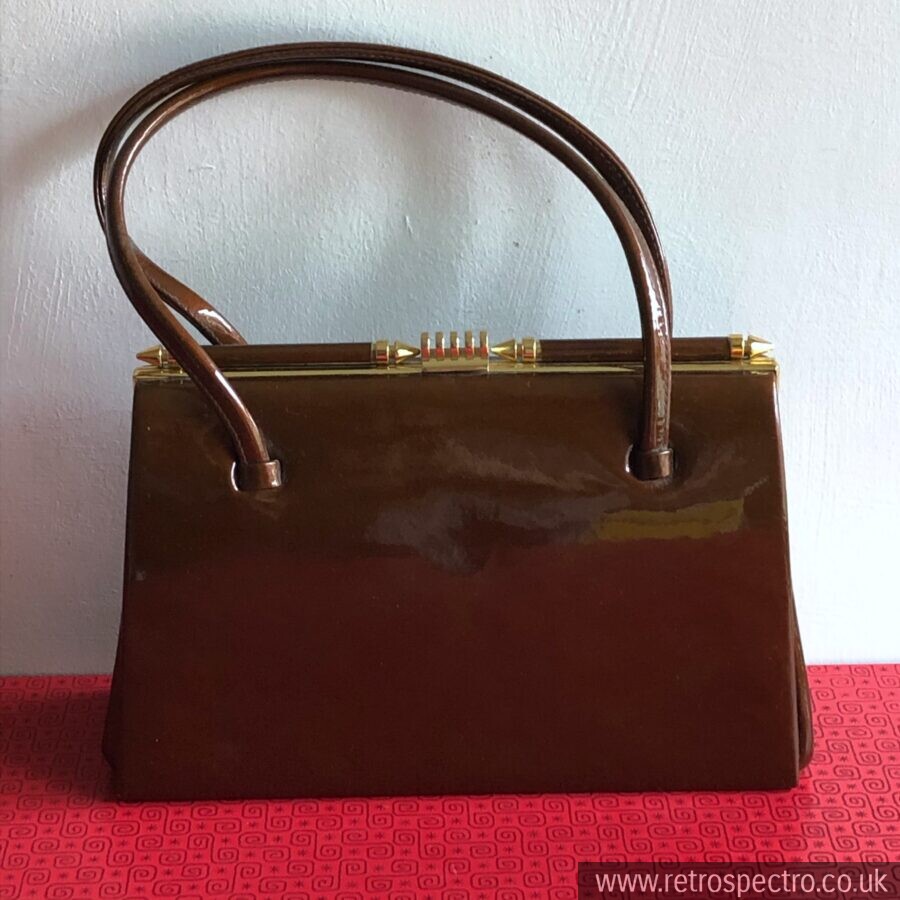Brown Patent Leather Handbag - RetroSpectro
