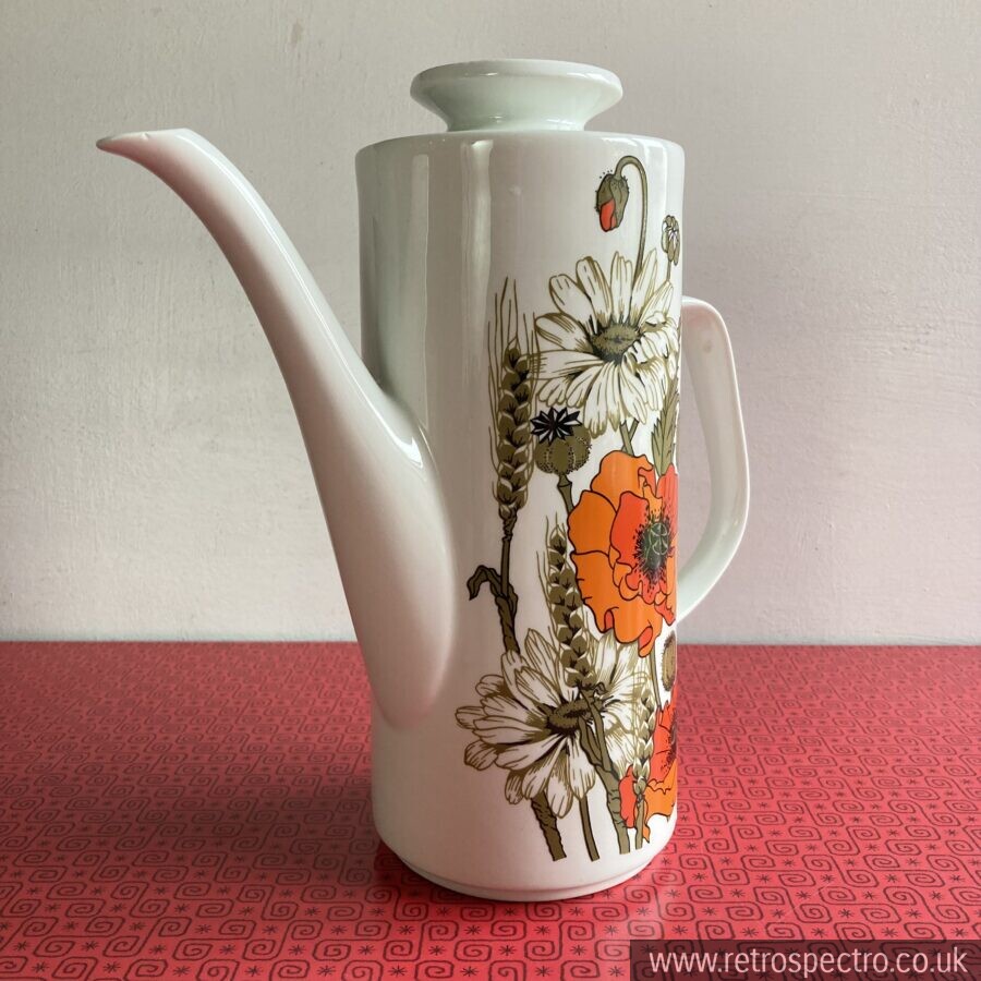 J&G Meakin "Poppy" Coffee Pot - RetroSpectro