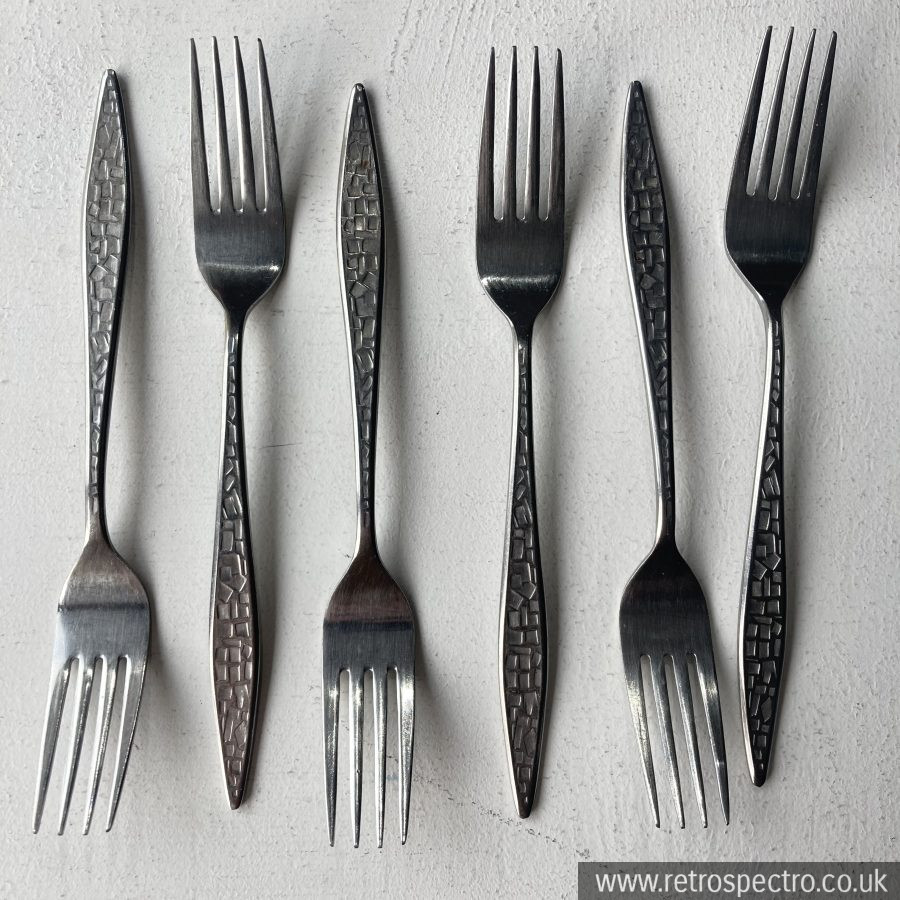 Viners Mosaic Dessert Forks - RetroSpectro