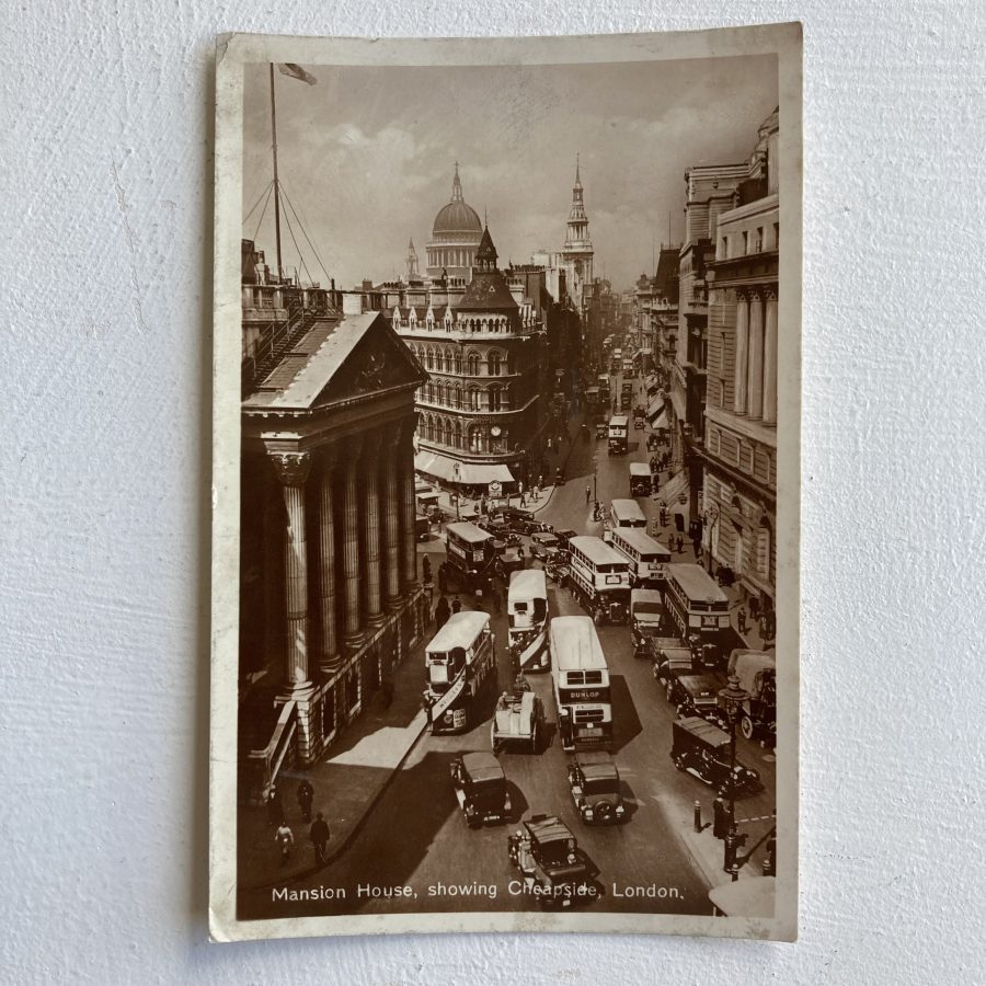 Postcard - Mansion House Showing Cheapside, London - RetroSpectro