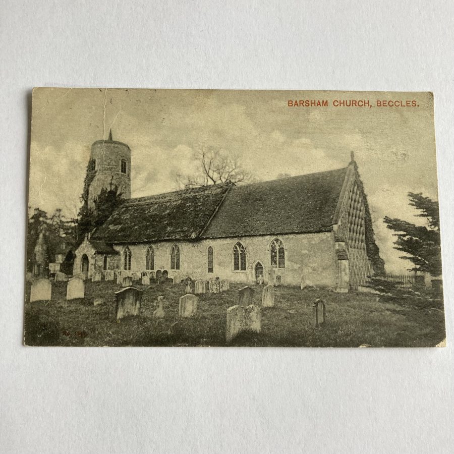 Postcard - Barsham Church, Beccles - RetroSpectro