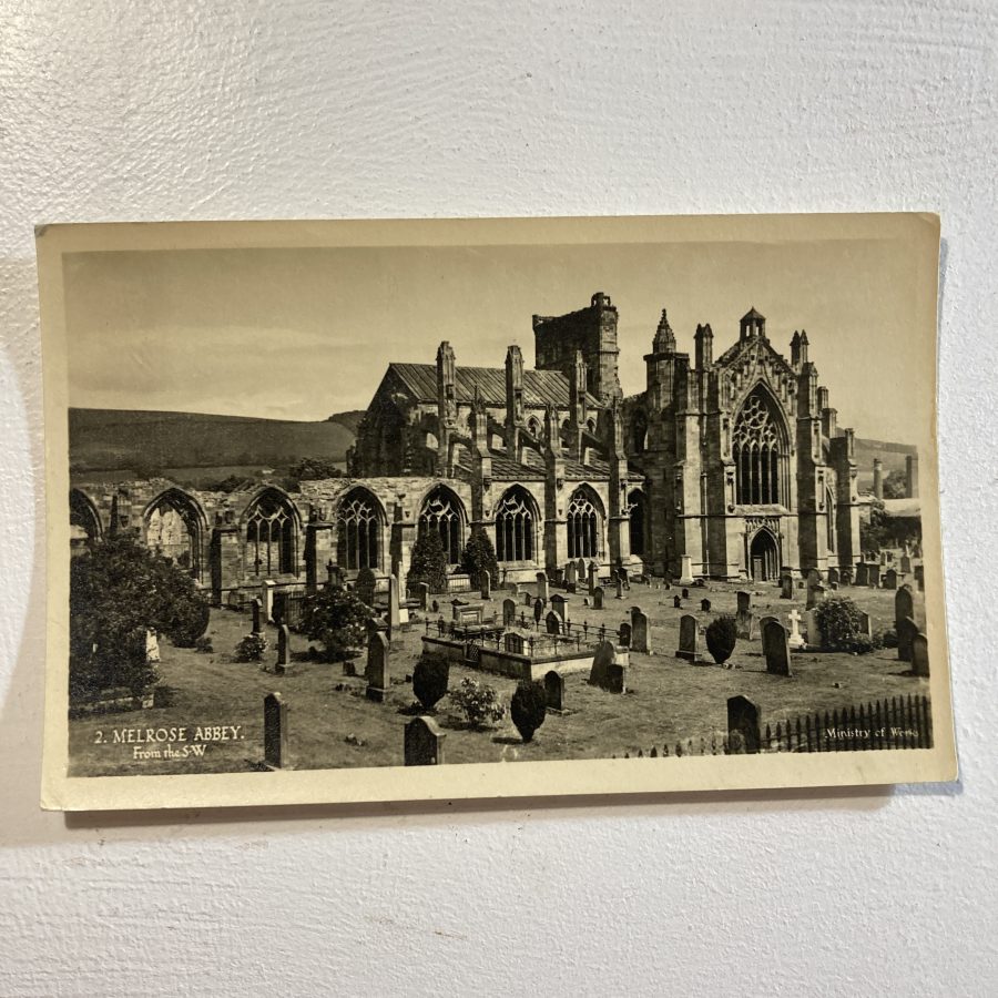 Postcard - Melrose Abbey, Scotland - RetroSpectro