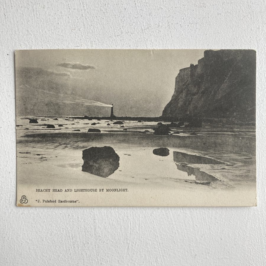 Postcard - Beachy Head & Lighthouse By Moonlight - RetroSpectro