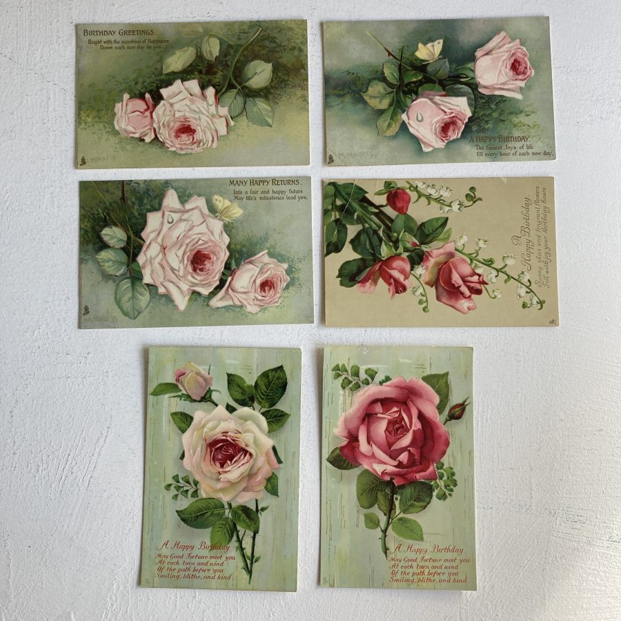 Postcards - Six Rose Birthday Postcards - RetroSpectro